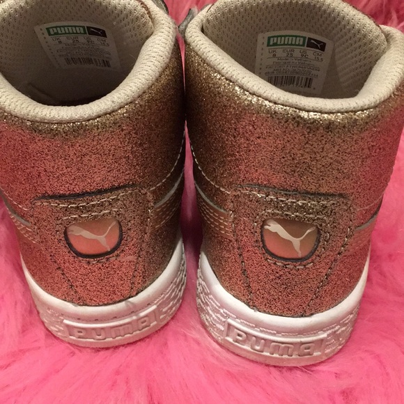 Puma | Shoes | Gold Glittery High Top Pumas Super Cute | Poshmark